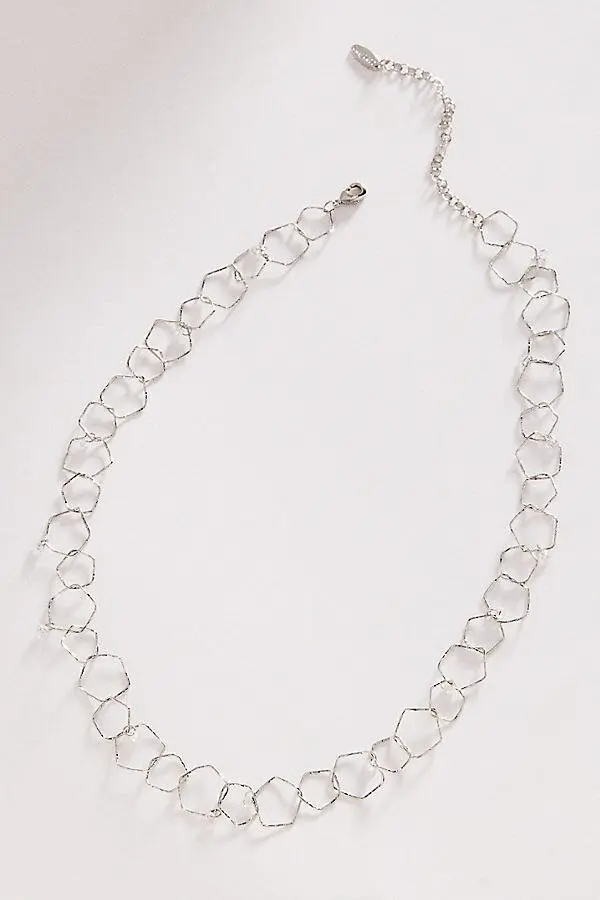Anthropologie Delicate Looped Chain Necklace - Silver