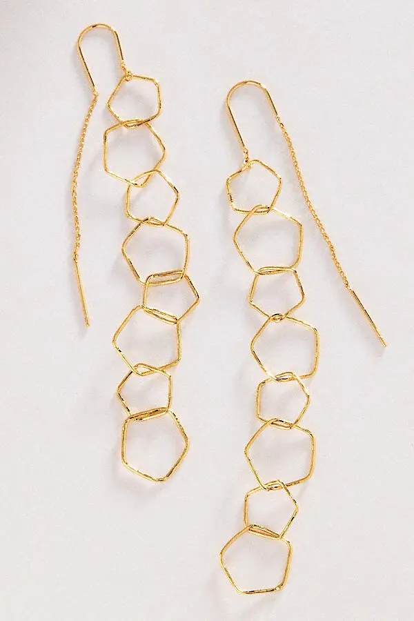 Anthropologie Looped Threader Earrings - Gold