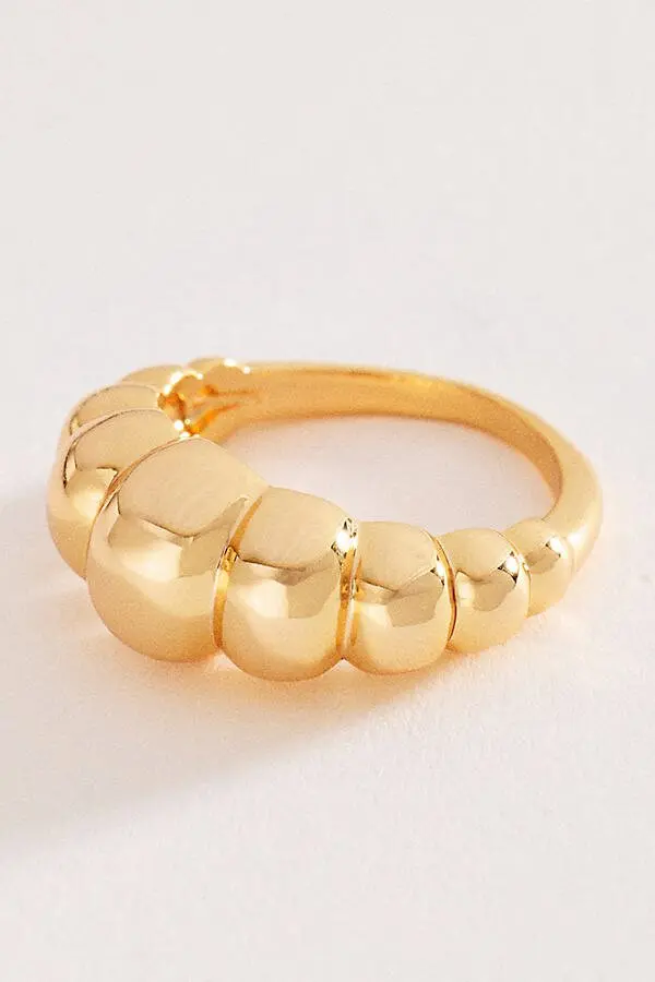 Anthropologie Puffed Bubble Ring - Gold
