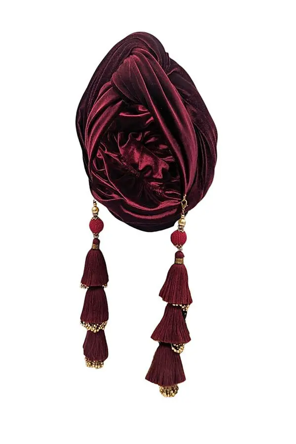 JULIA CLANCEY Malbex Luxe Hair Wrap - Burgundy