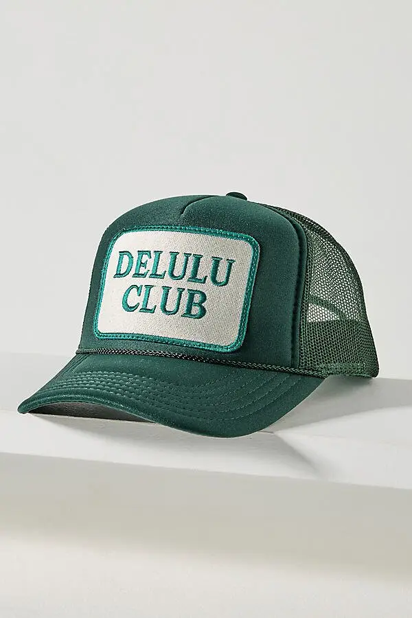 FRIDAY FEELIN Delulu Club Trucker Hat - Dark Green