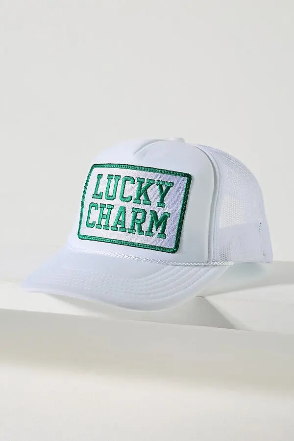 FRIDAY FEELIN Lucky Charm Trucker Hat - White