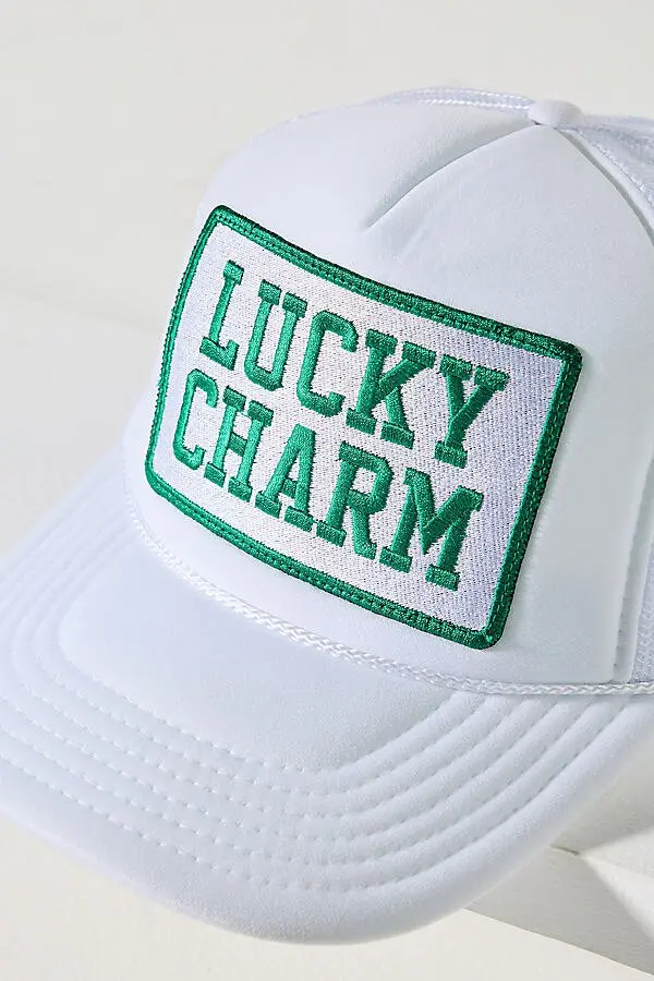 FRIDAY FEELIN Lucky Charm Trucker Hat - White