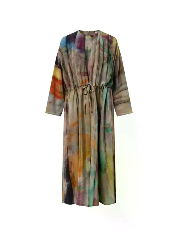ANNTIAN Printed Tie-waist Dress - Neutrals