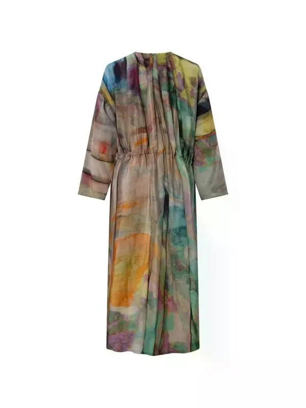 ANNTIAN Printed Tie-waist Dress - Neutrals