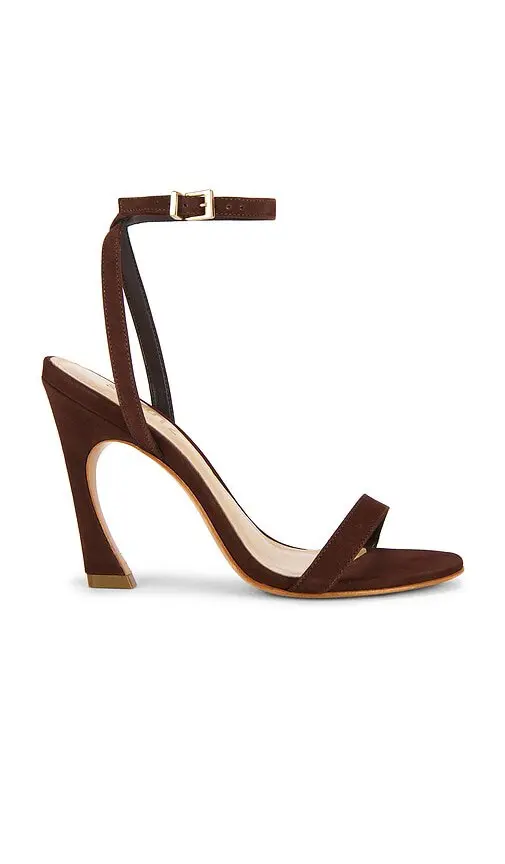 Schutz Cadey-lee Curve Lace Sandal - Chestnut Brown