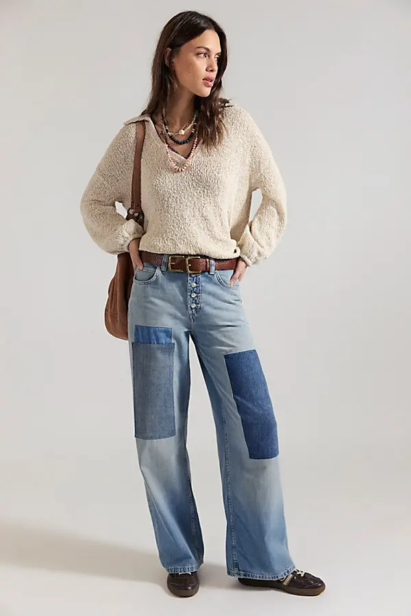 Free People We The Free Nia Patchwork Boyfriend Jeans