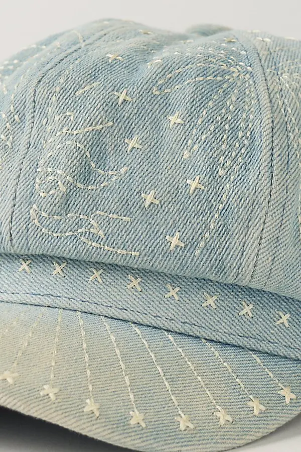 Free People Denim Cadet Cap - Blue