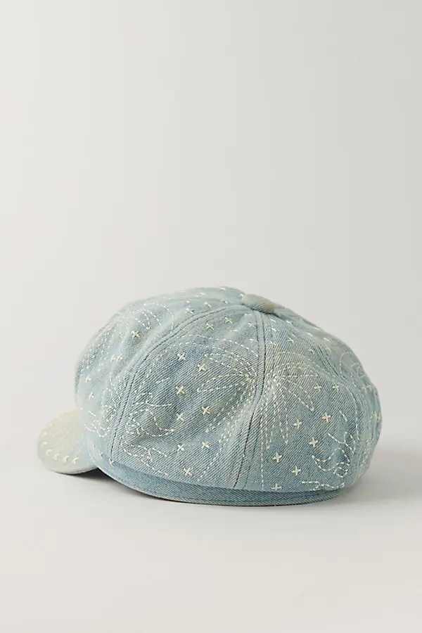 Free People Denim Cadet Cap - Blue