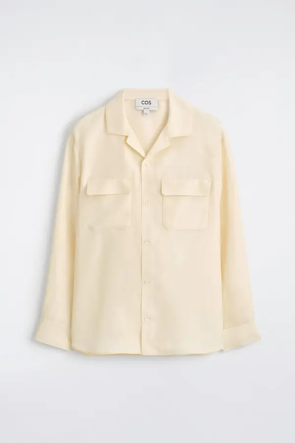 Cos Silk Utility Shirt - Yellow