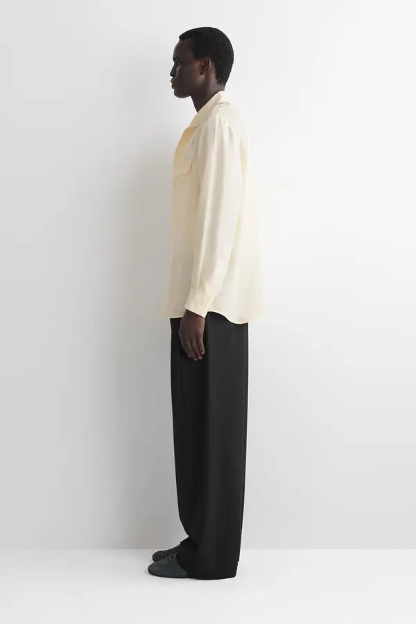 Cos Silk Utility Shirt - Yellow
