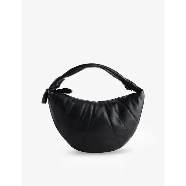 LEMAIRE Fortune Croissant Leather Shoulder Bag - Black