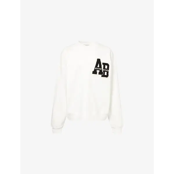 ANINE BING Miles Oversized Cotton-fleece Sweatshirt - Off White