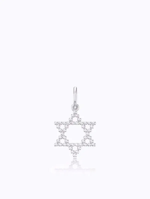 BRIONY RAYMOND Confetti Star Of David Pendant - 18 Karat White Gold