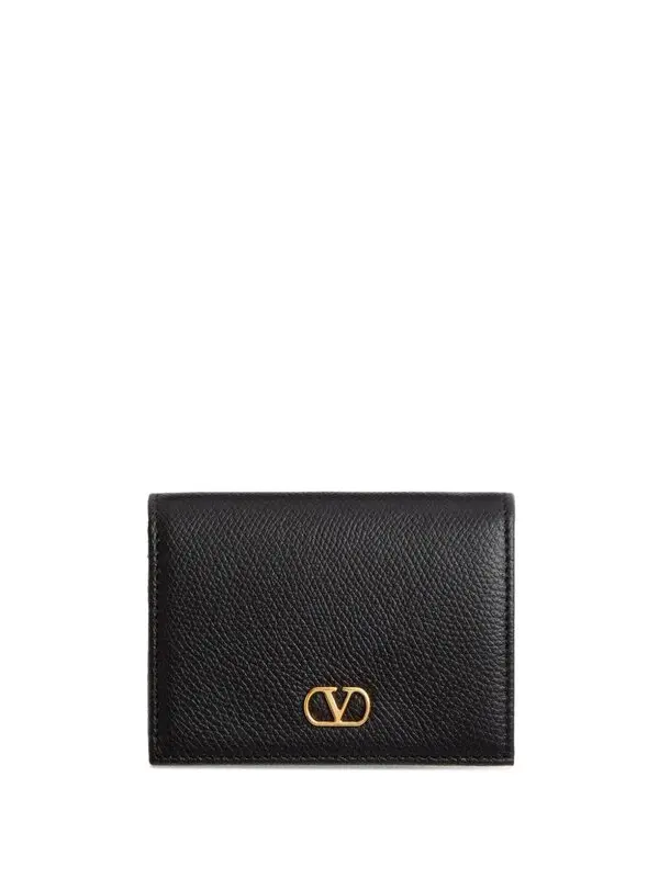 Valentino Garavani Vlogo Signature Leather Wallet - Black