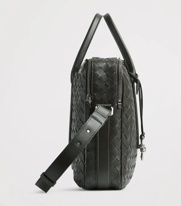 Bottega Veneta Leather Intrecciato Getaway Briefcase - Green
