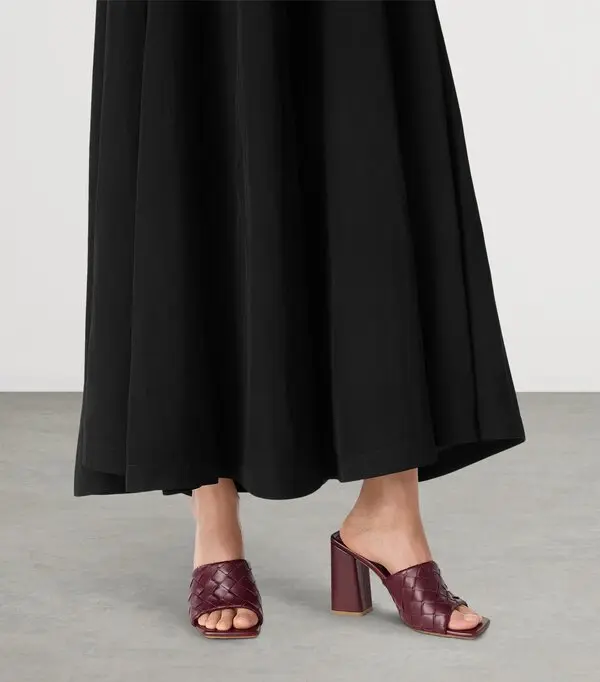 Bottega Veneta Lambskin Parco Heeled Mules - Red