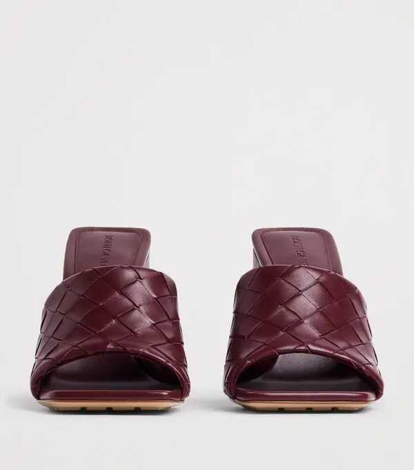 Bottega Veneta Lambskin Parco Heeled Mules - Red