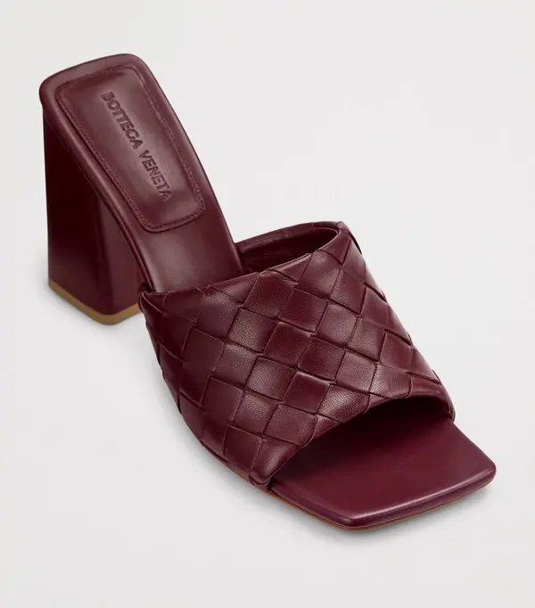 Bottega Veneta Lambskin Parco Heeled Mules - Red
