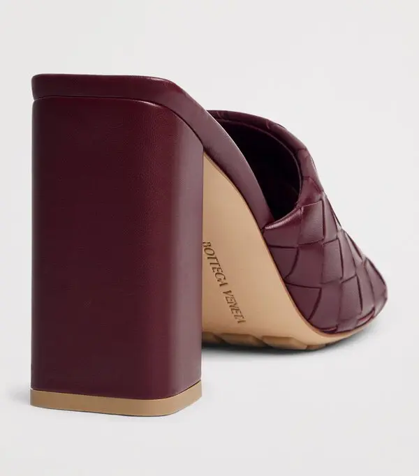 Bottega Veneta Lambskin Parco Heeled Mules - Red