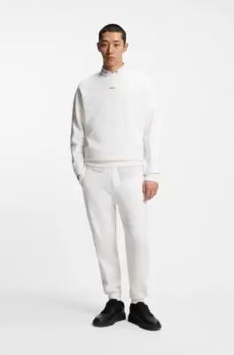 Hugo Relaxed-fit Cotton Terry Sweatshirt With Logo - White
