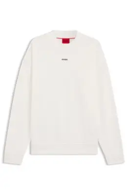 Hugo Relaxed-fit Cotton Terry Sweatshirt With Logo - White