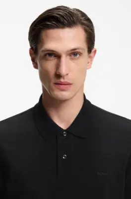BOSS Pallas Polo Shirt In Cotton Piqué With Embroidered Logo - Black