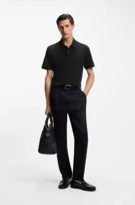 BOSS Pallas Polo Shirt In Cotton Piqué With Embroidered Logo - Black