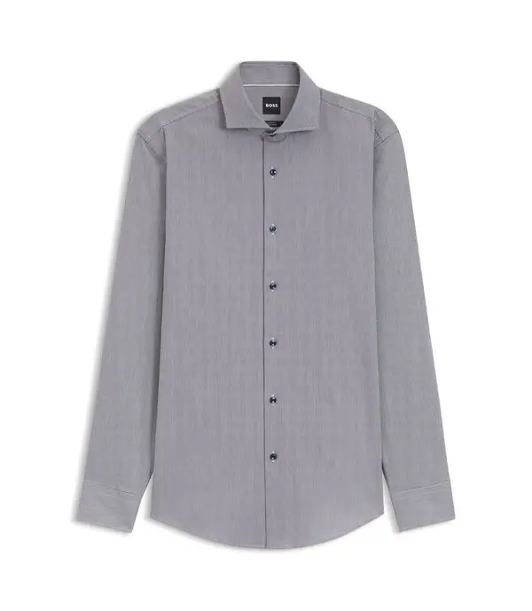 BOSS Easy-iron Slim-fit Shirt In Stretch Cotton - Grey
