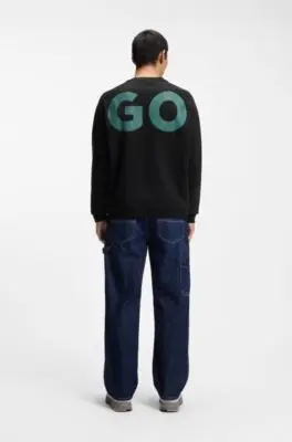 Hugo Cotton Jersey Sweatshirt With Large Logo