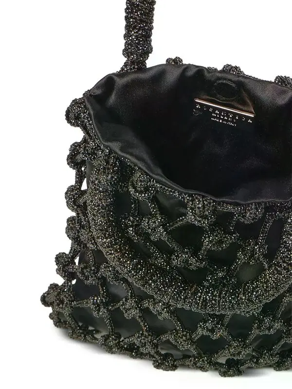 Rosantica Crystal-embellished Top Handle Tote - Black
