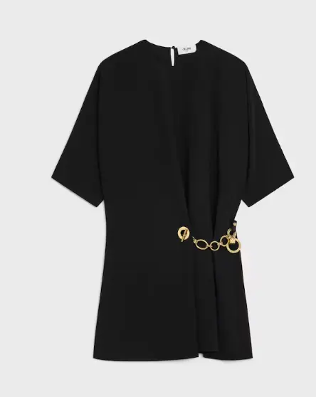 Celine Wrap Dress In Cady - Black