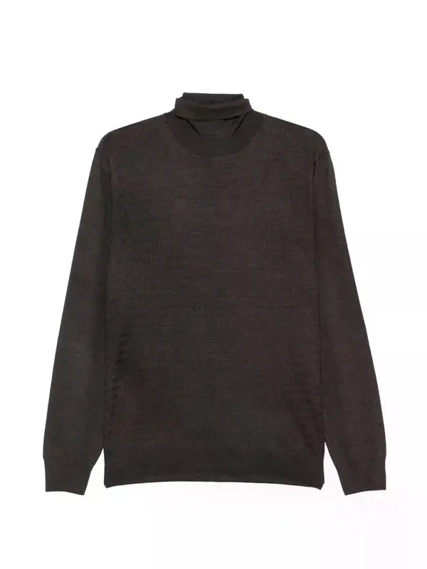 Corneliani Patterned Roll-neck Sweater - Brown