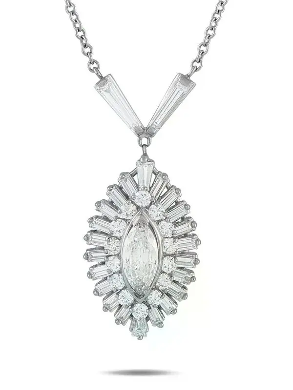 LB EXCLUSIVE 18k White Gold Diamond Pendant Necklace - Silver