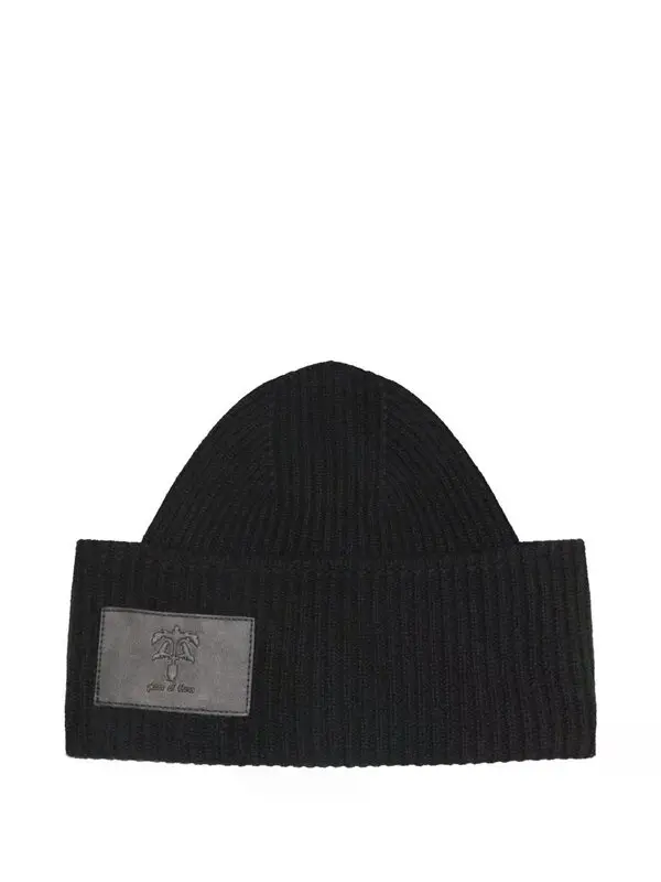 PLACE OF ËLMS Cashmere Beanie Hat - Black