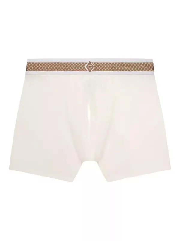 PLACE OF ËLMS Elastic-waist Boxer Shorts - White