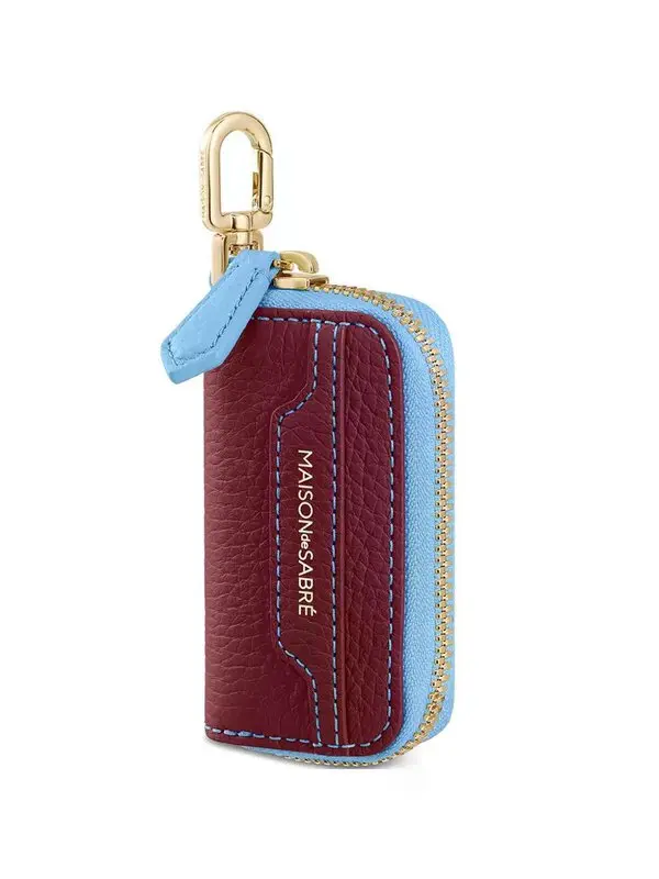 MAISON DE SABRE Zipped Lobster Clip Key Case Charm - Brown