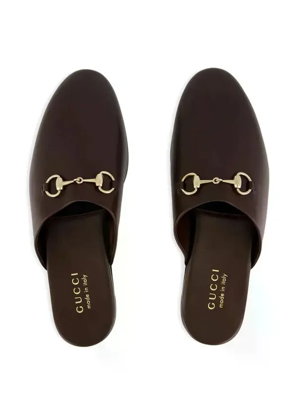 Gucci Horsebit Leather Mules - Brown