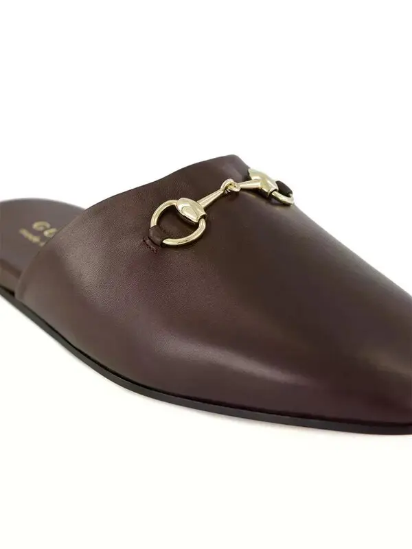 Gucci Horsebit Leather Mules - Brown