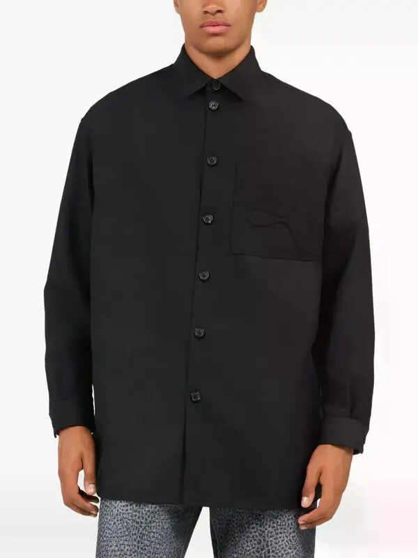 Roberto Cavalli Embossed Serpent Plain Shirt