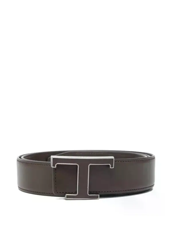 TOD'S Logo Plaque Belt - Brown