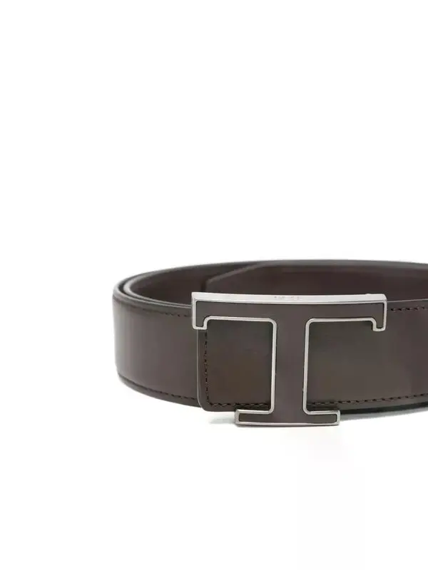 TOD'S Logo Plaque Belt - Brown