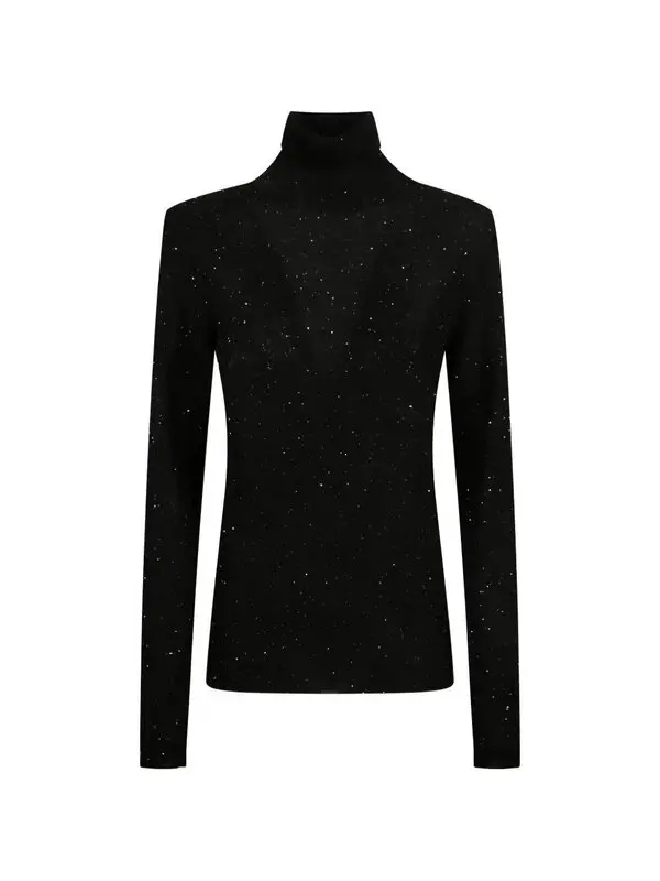 Fabiana Filippi Sparkle-effect Turtleneck Top - Black