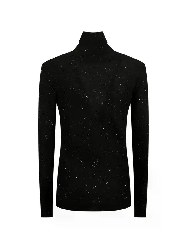 Fabiana Filippi Sparkle-effect Turtleneck Top - Black
