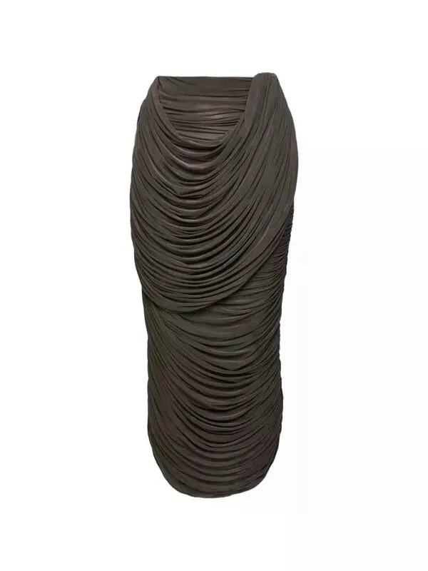 Magda Butrym Draped Midi Skirt - Brown
