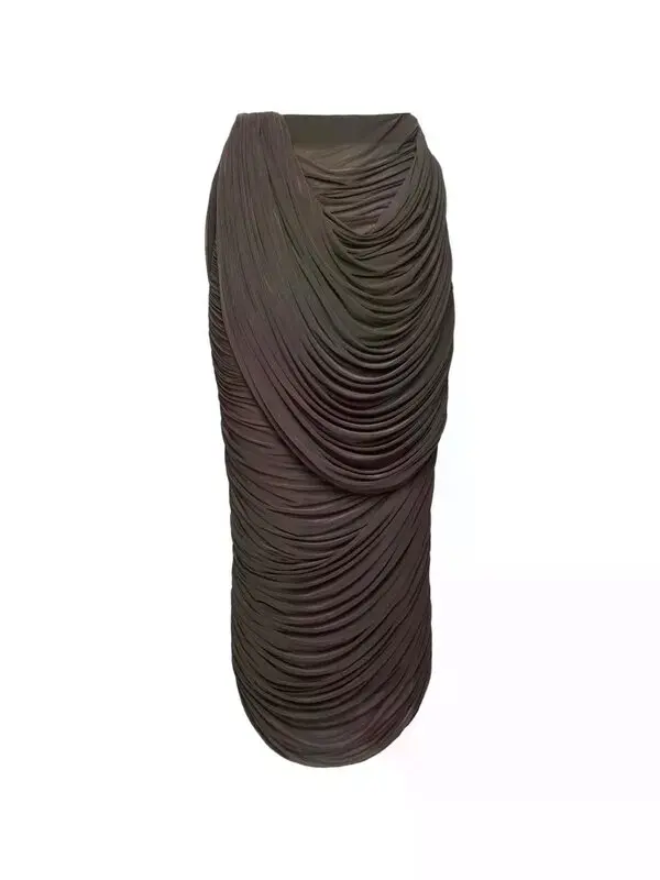 Magda Butrym Draped Midi Skirt - Brown