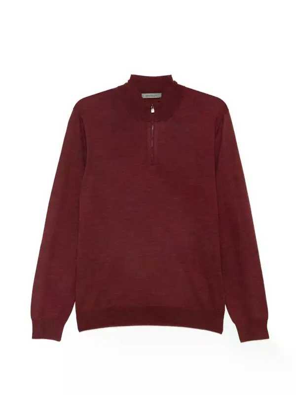 Corneliani Zip-up Mock-neck Sweater - Red