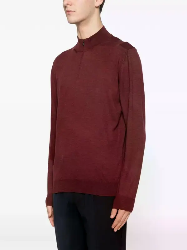 Corneliani Zip-up Mock-neck Sweater - Red