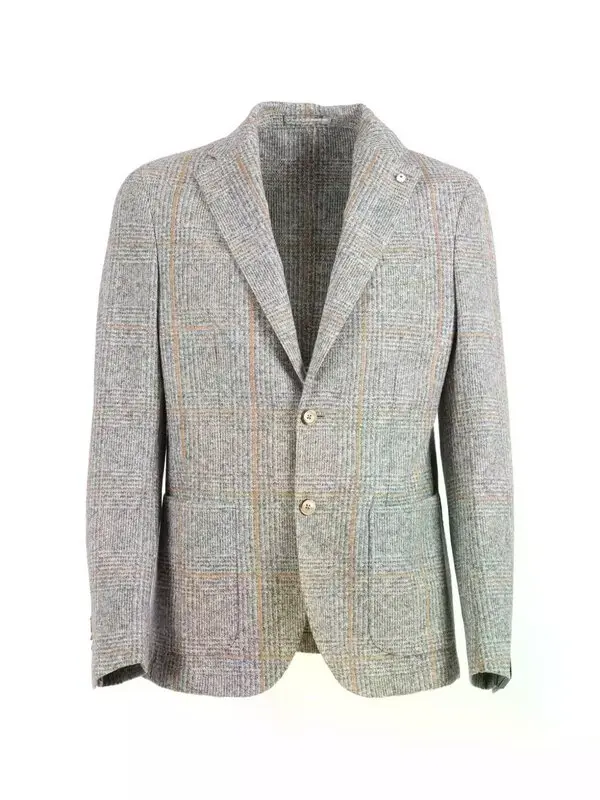 L.B.M. 1911 Checked Single-breasted Blazer - Grey