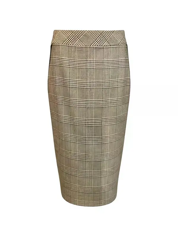D.exterior Checked Midi Pencil Skirt